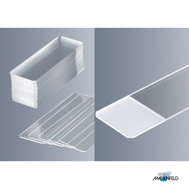 Marienfeld - Microscope Slides, Corners Chamfered at 45° - MEGALAB